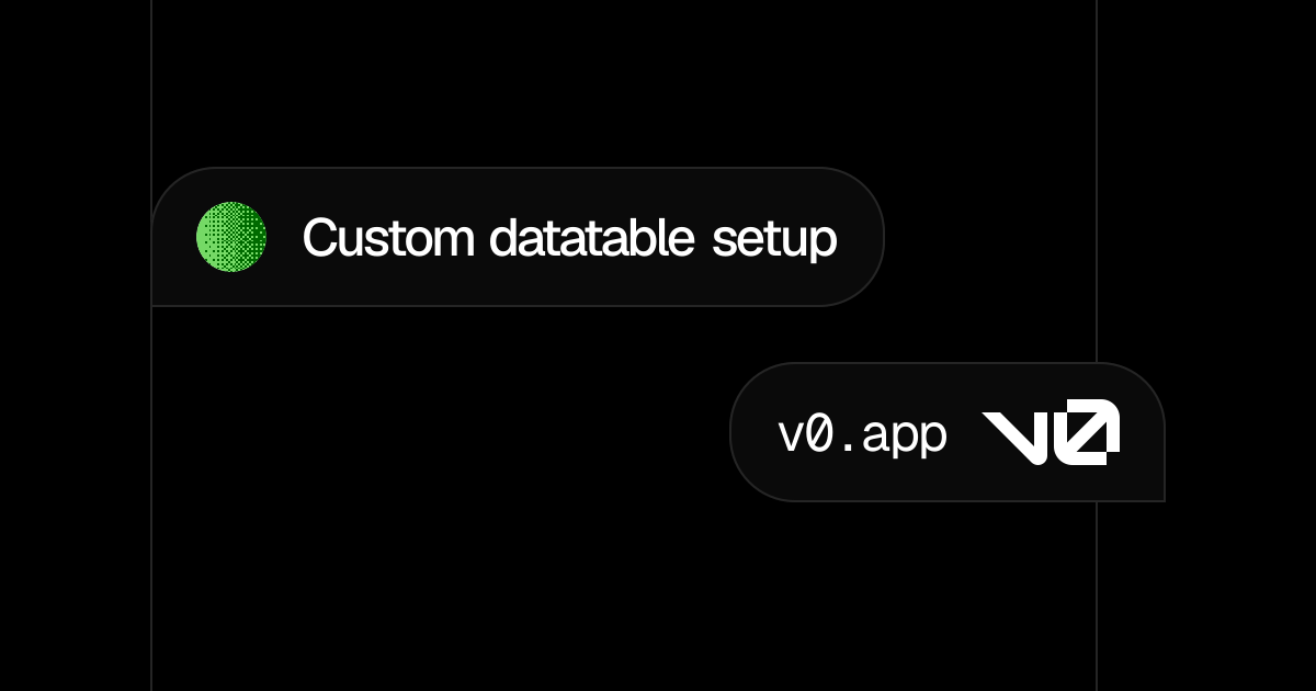 Custom Datatable Setup V0 By Vercel