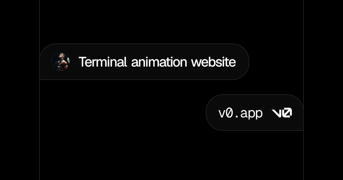 Terminal animation website - v0 by Vercel