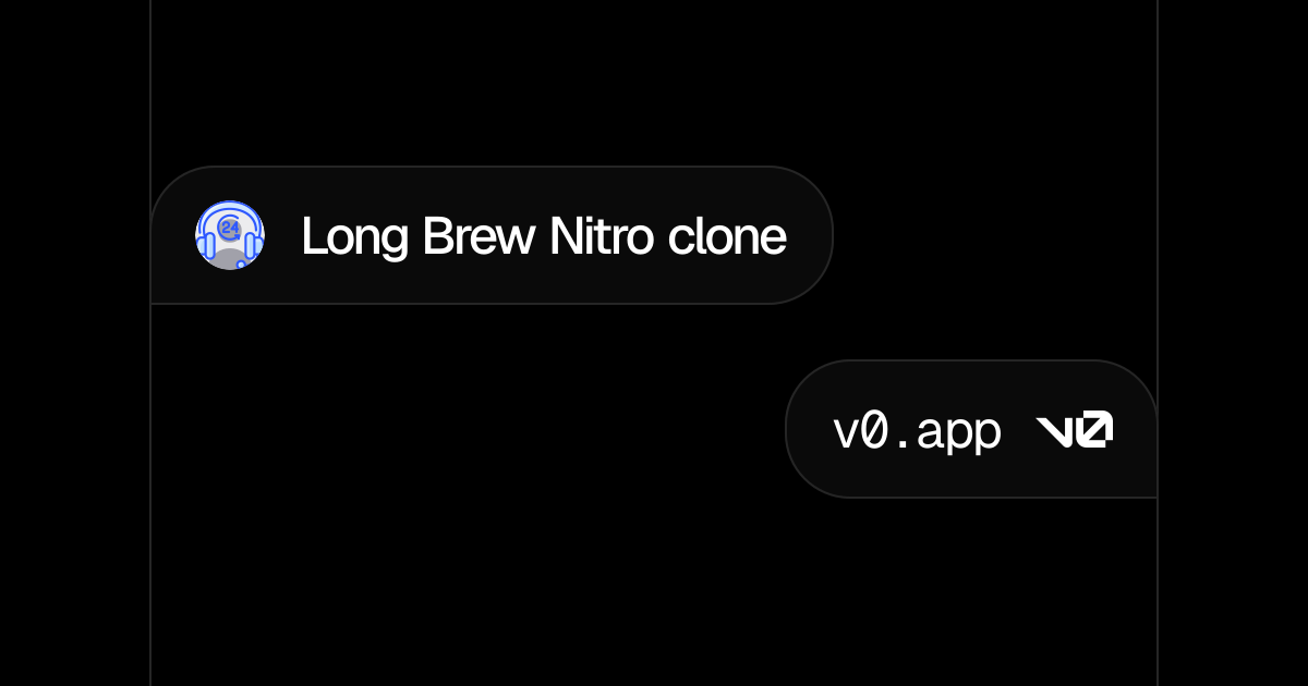 Long Brew Nitro clone - v0 by Vercel