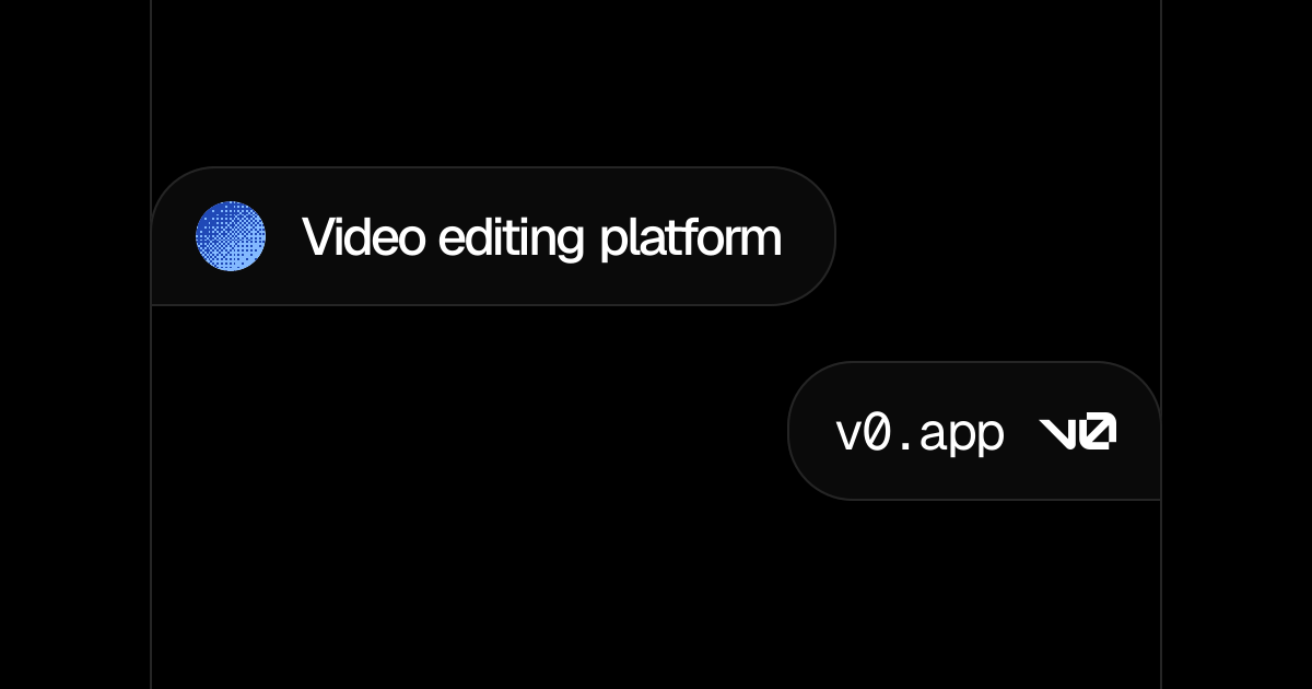 Video editing platform - v0 by Vercel