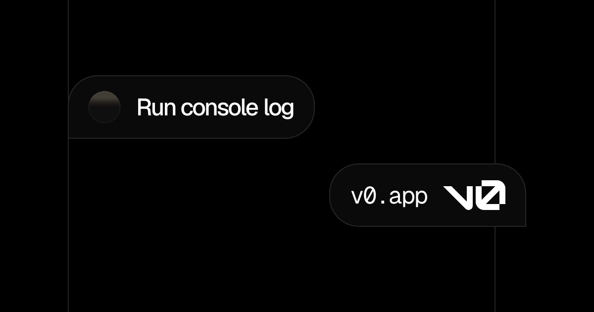 Run console log - v0 by Vercel