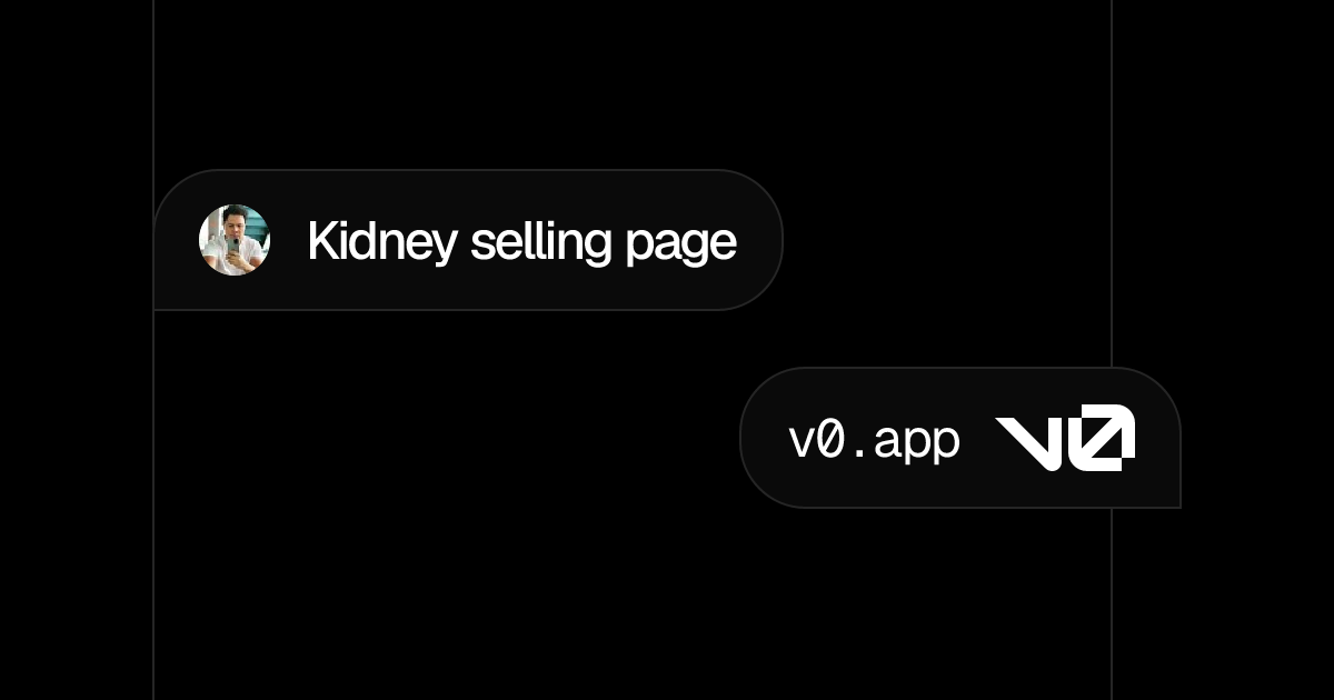 Kidney selling page - v0 by Vercel