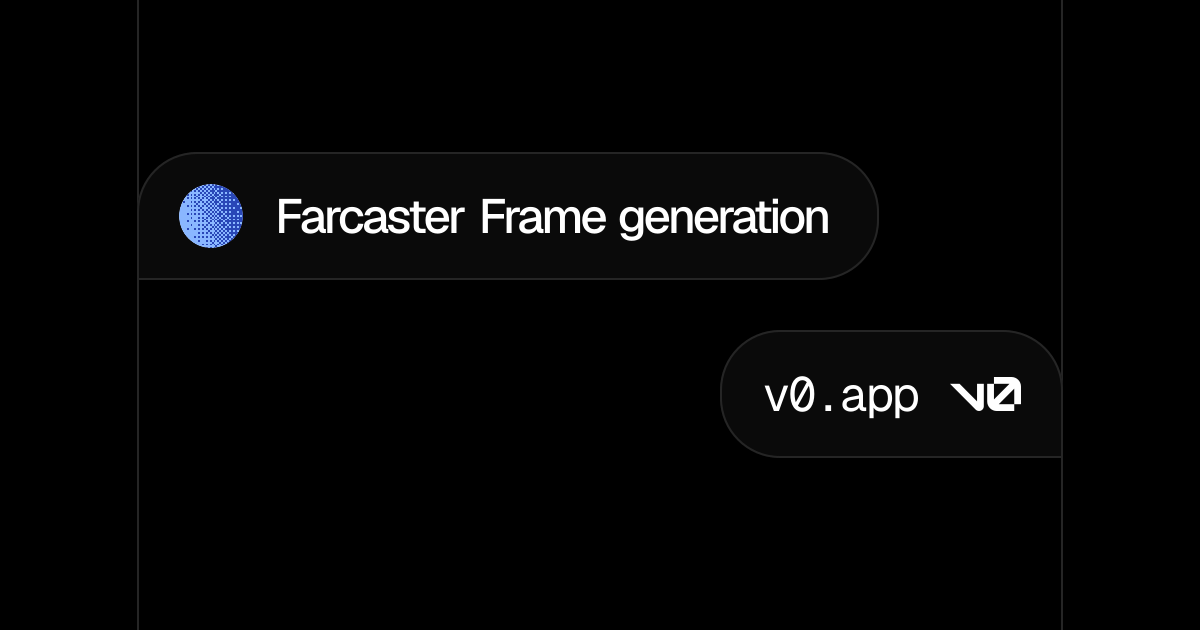 Farcaster Frame generation - v0 by Vercel