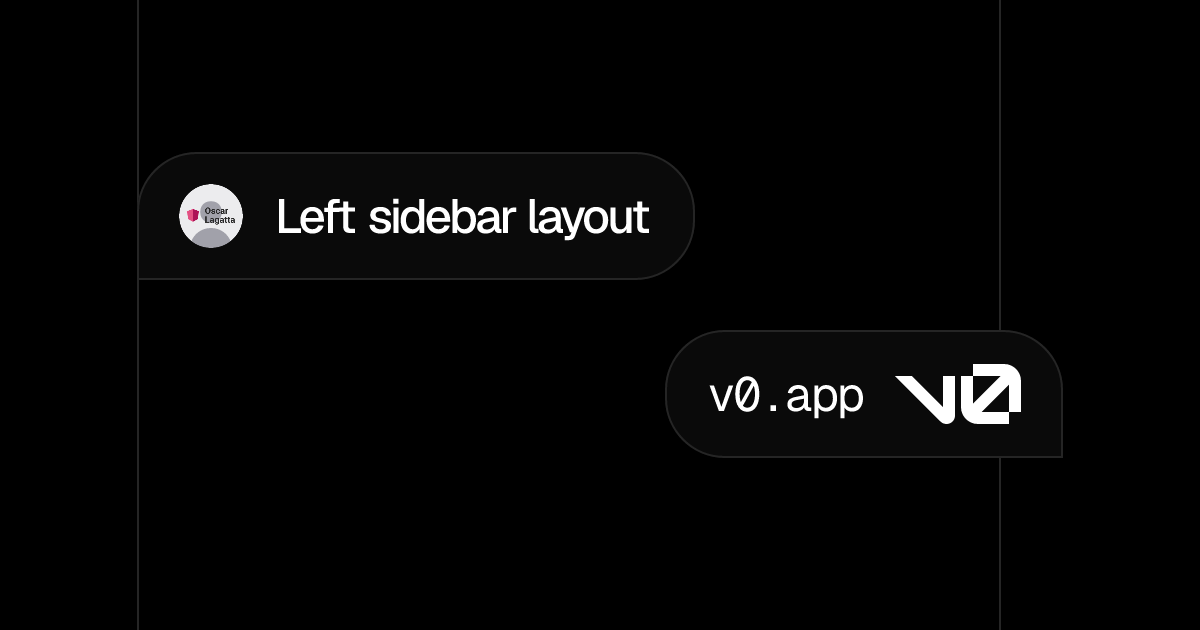 Left sidebar layout - v0 by Vercel