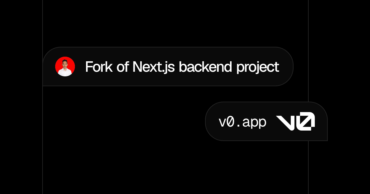 Fork Of Nextjs Backend Project V0 By Vercel