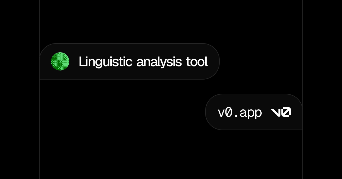 Linguistic Analysis Tool V0 By Vercel