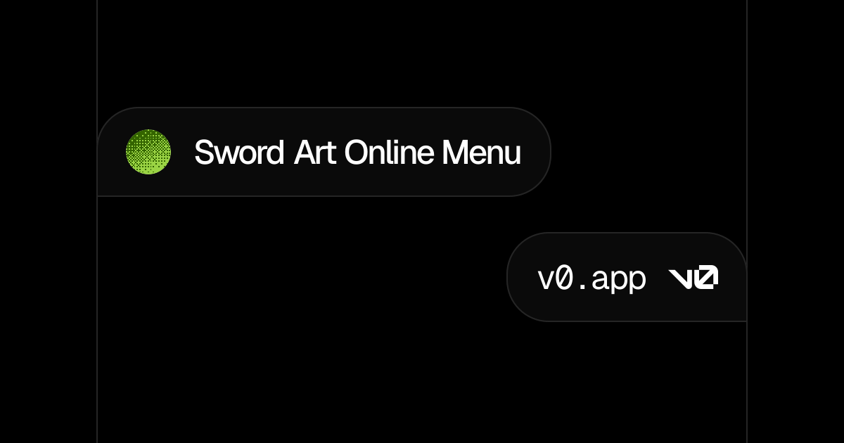 Sword Art Online Menu - v0 by Vercel
