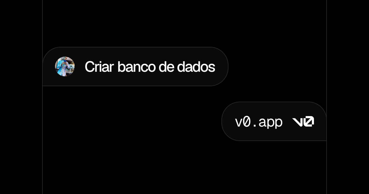 Criar Banco De Dados V0 By Vercel 0921