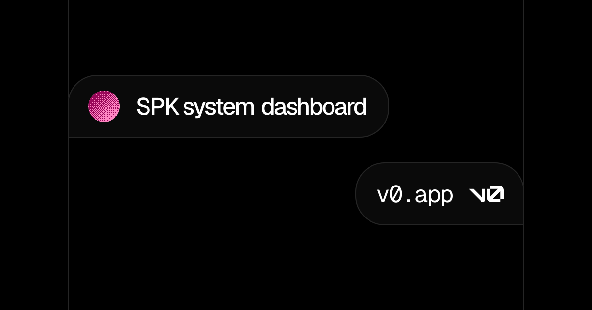 SPK system dashboard - v0 by Vercel