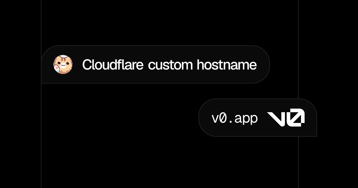 Cloudflare custom hostname - v0 by Vercel