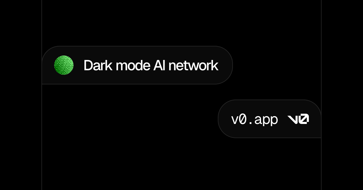 Dark mode AI network - v0 by Vercel