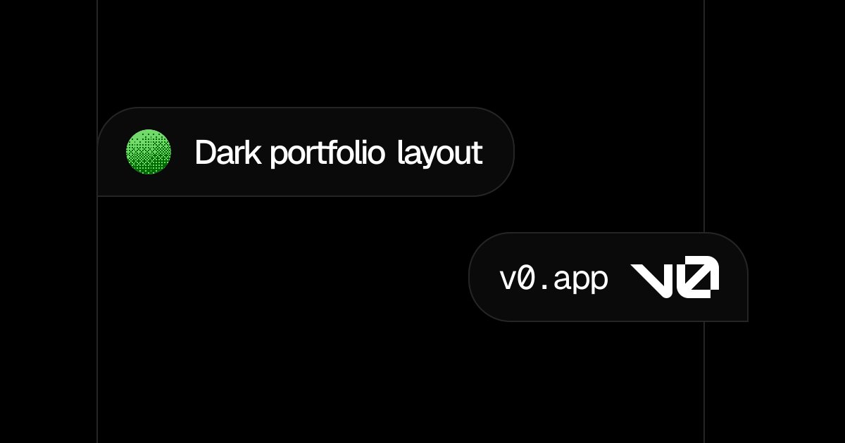 Dark portfolio layout - v0 by Vercel