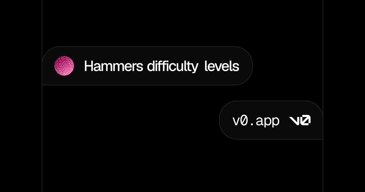Hammers difficulty levels - v0 by Vercel