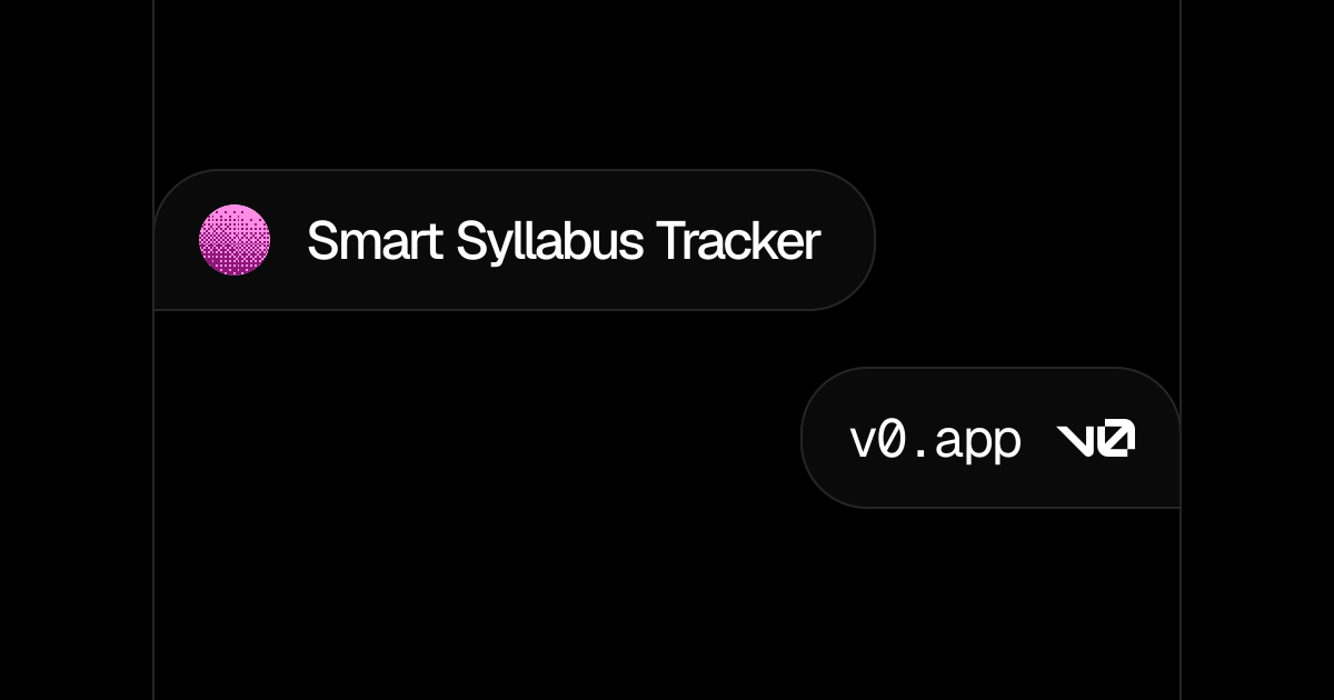 Smart Syllabus Tracker - v0 by Vercel