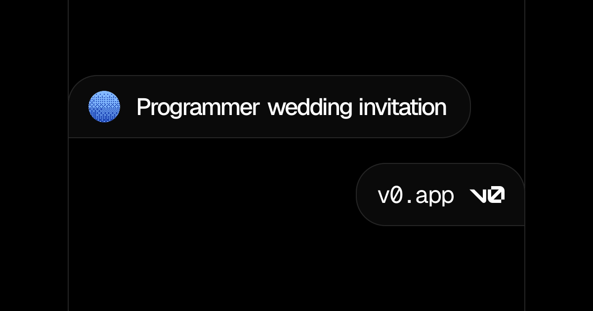 Programmer wedding invitation - v0 by Vercel