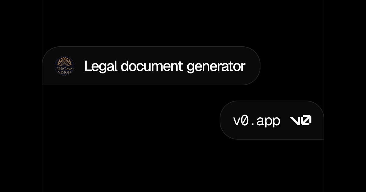 Legal document generator - v0 by Vercel