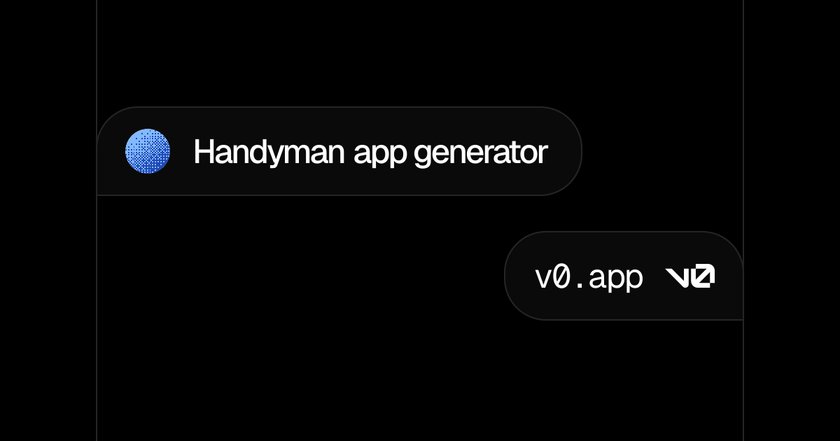 Handyman app generator - v0 by Vercel