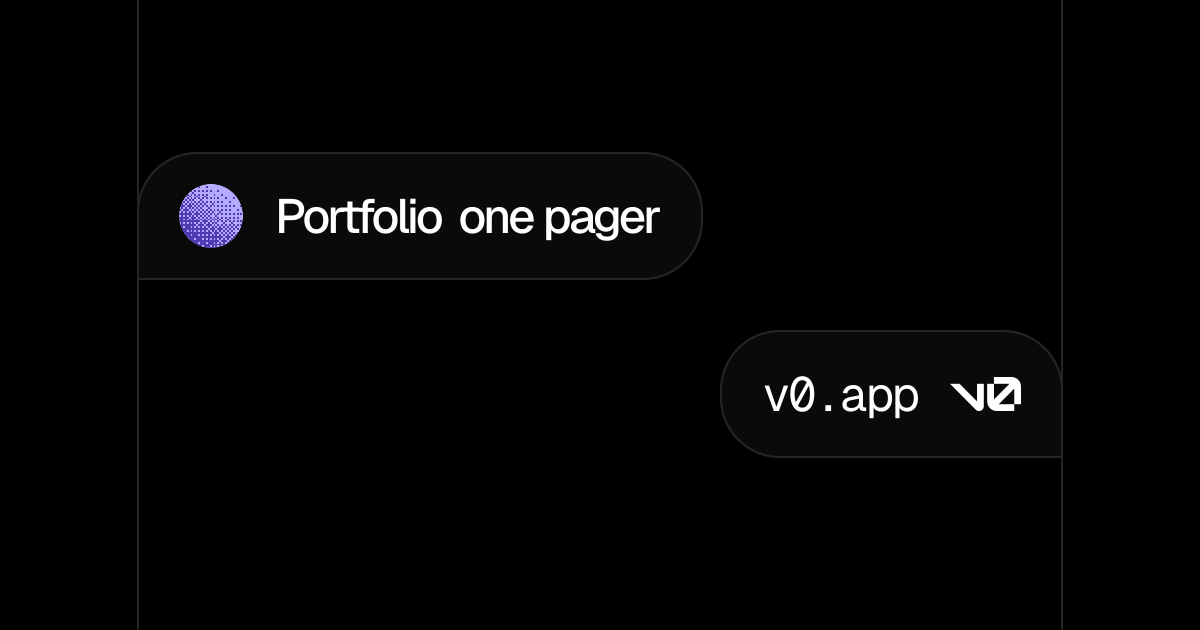 Portfolio one pager - v0 by Vercel