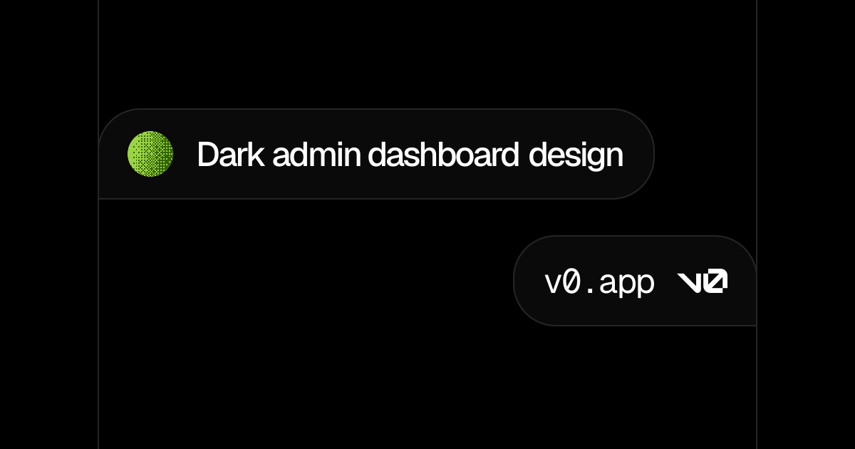 Dark admin dashboard design - v0 by Vercel