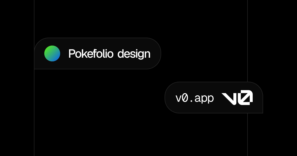 Pokéfolio design - v0 by Vercel