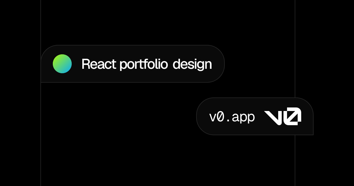 React portfolio design - v0 by Vercel