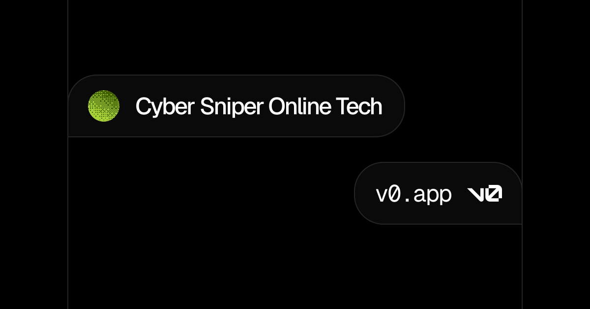 Cyber Sniper Online Tech - v0 by Vercel