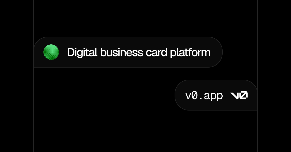 Digital business card platform - v0 by Vercel