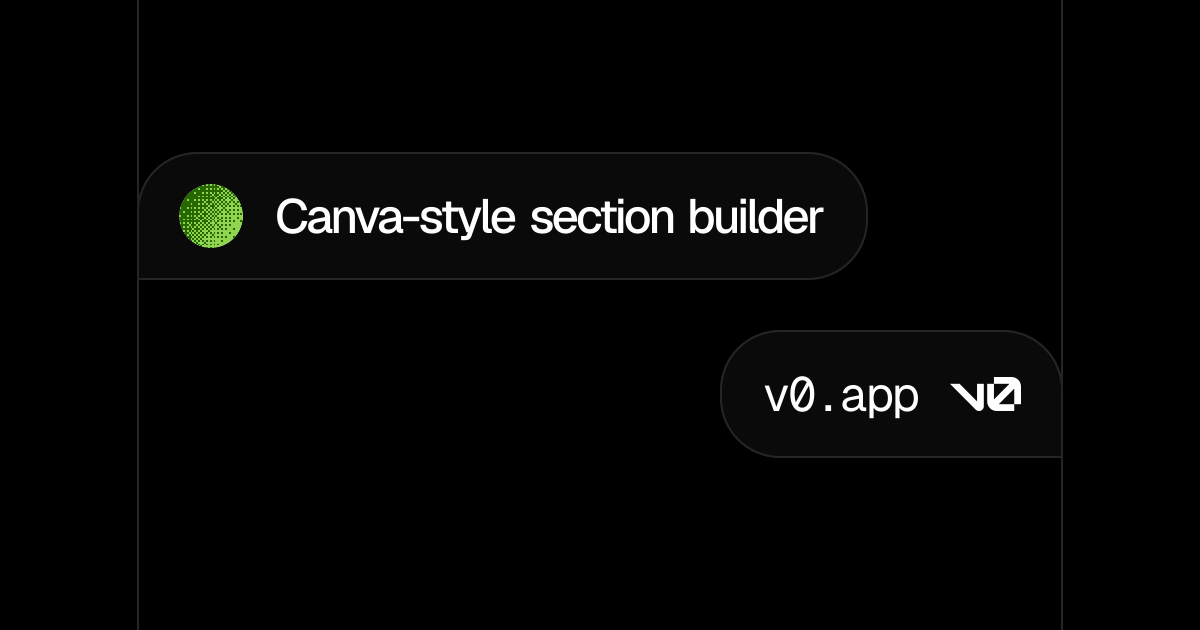 Canva-style section builder - v0 by Vercel
