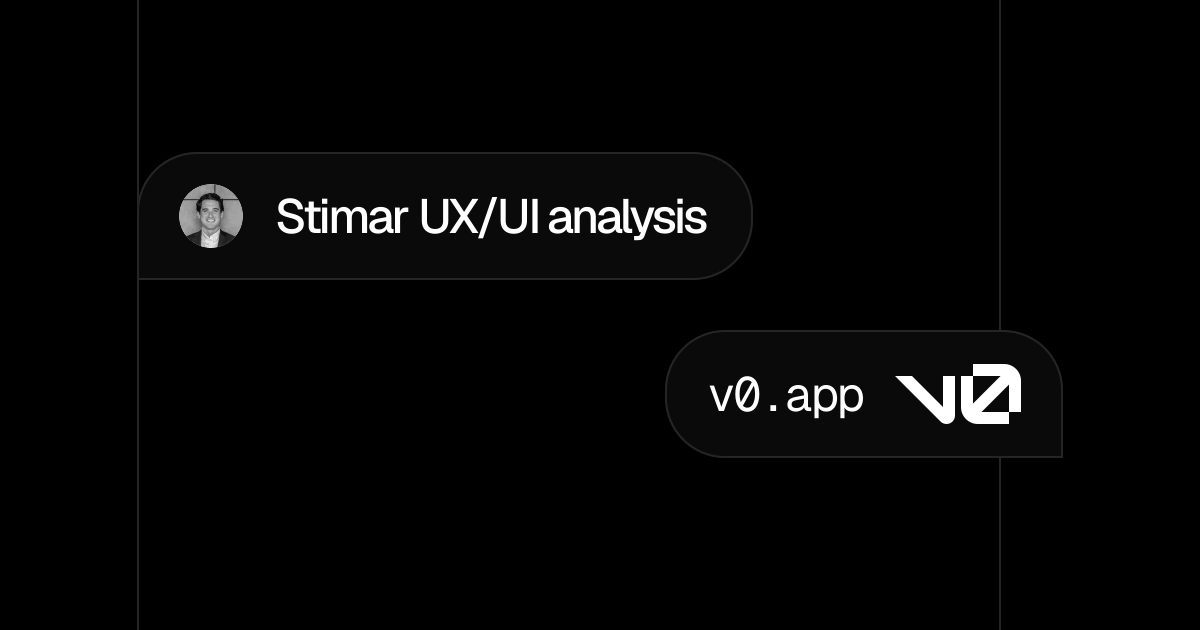 Stimar UX/UI analysis - v0 by Vercel