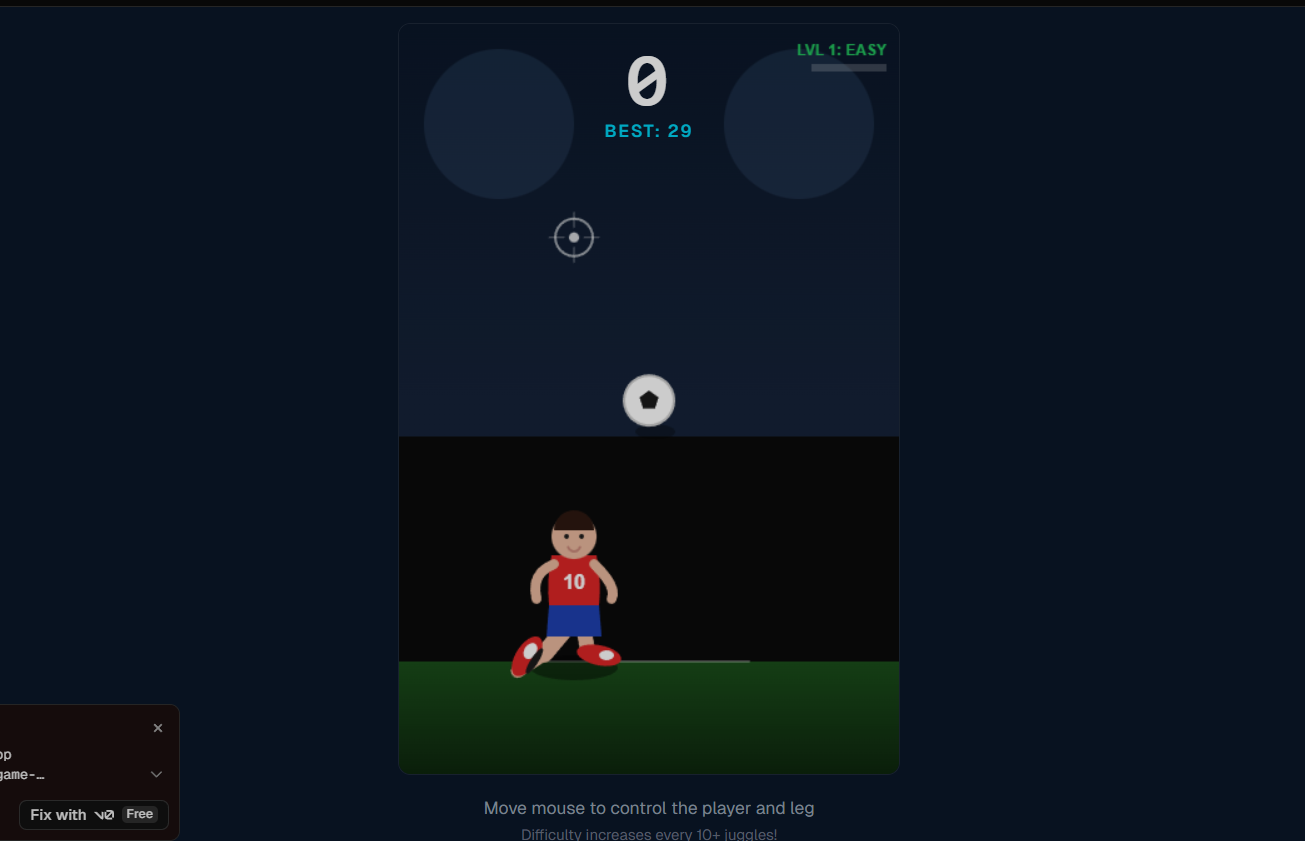 Soccer Juggling Game - Apps & Games Templates - v0 by Vercel