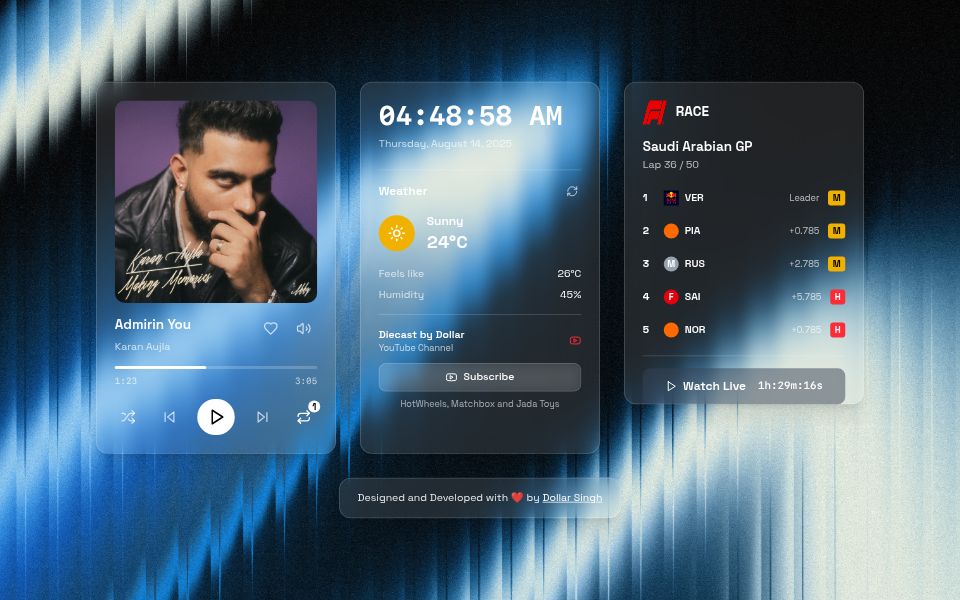 Frosted Apple Widget Design - Components Templates - v0 by Vercel
