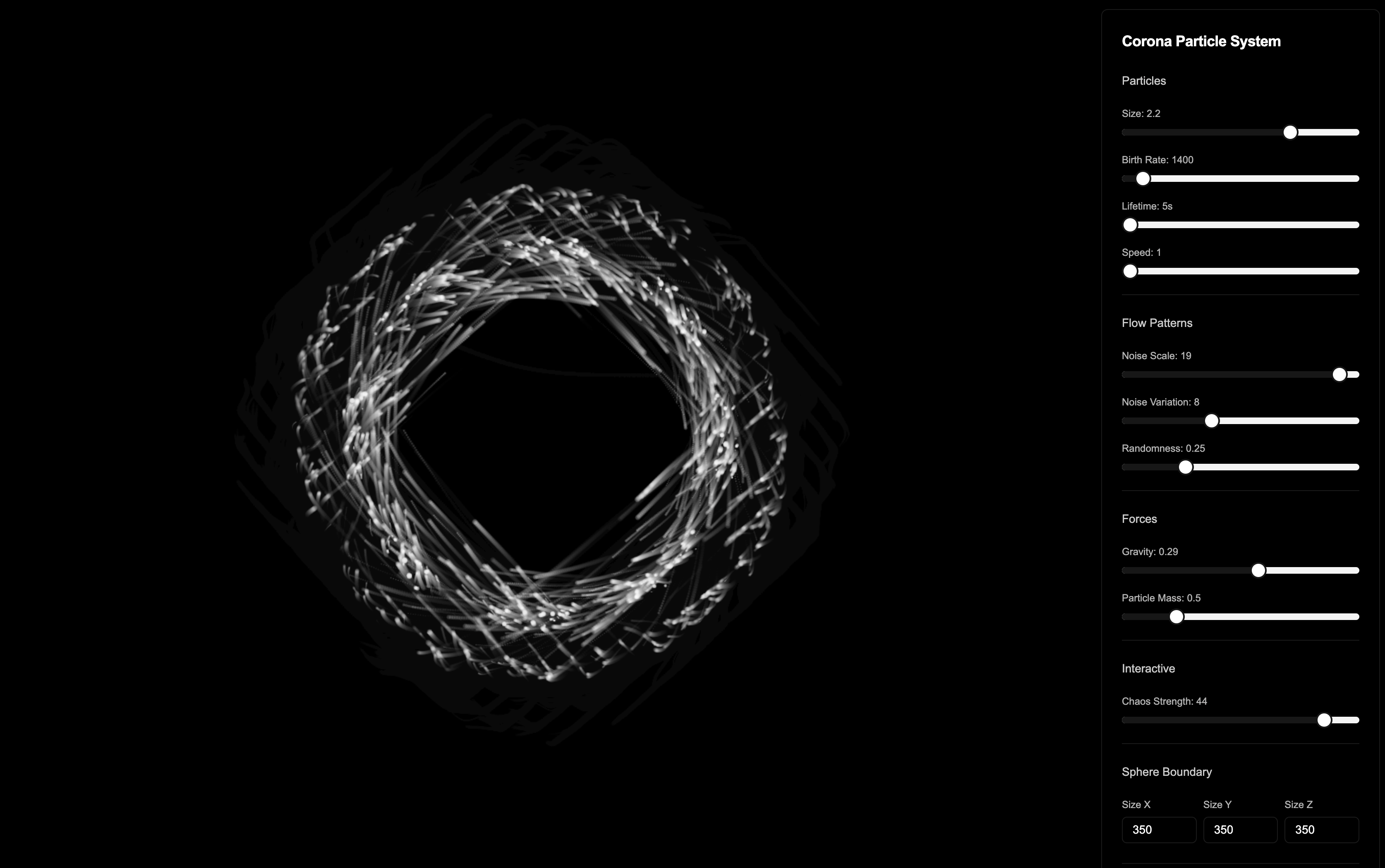 Particle animation concept - v0 by Vercel