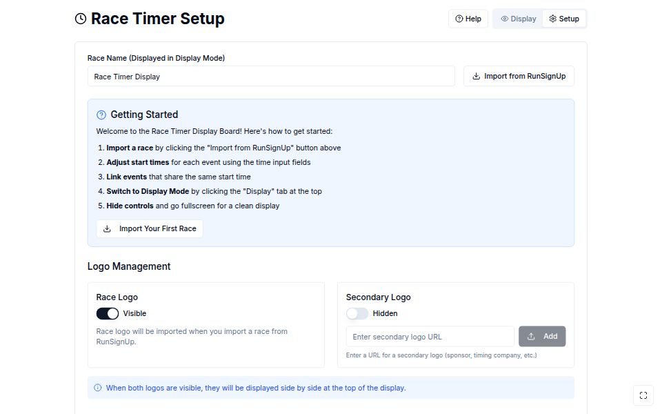 Race timer app - Apps & Games Templates - v0 by Vercel