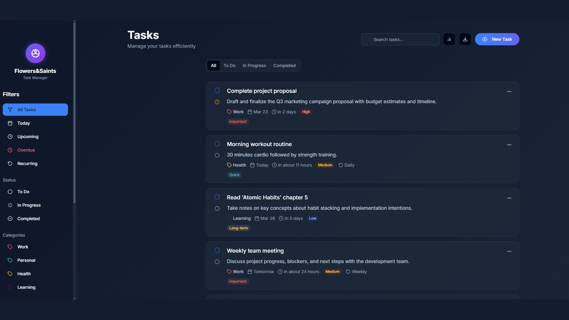 v0 - Task Management UI - v0 by Vercel