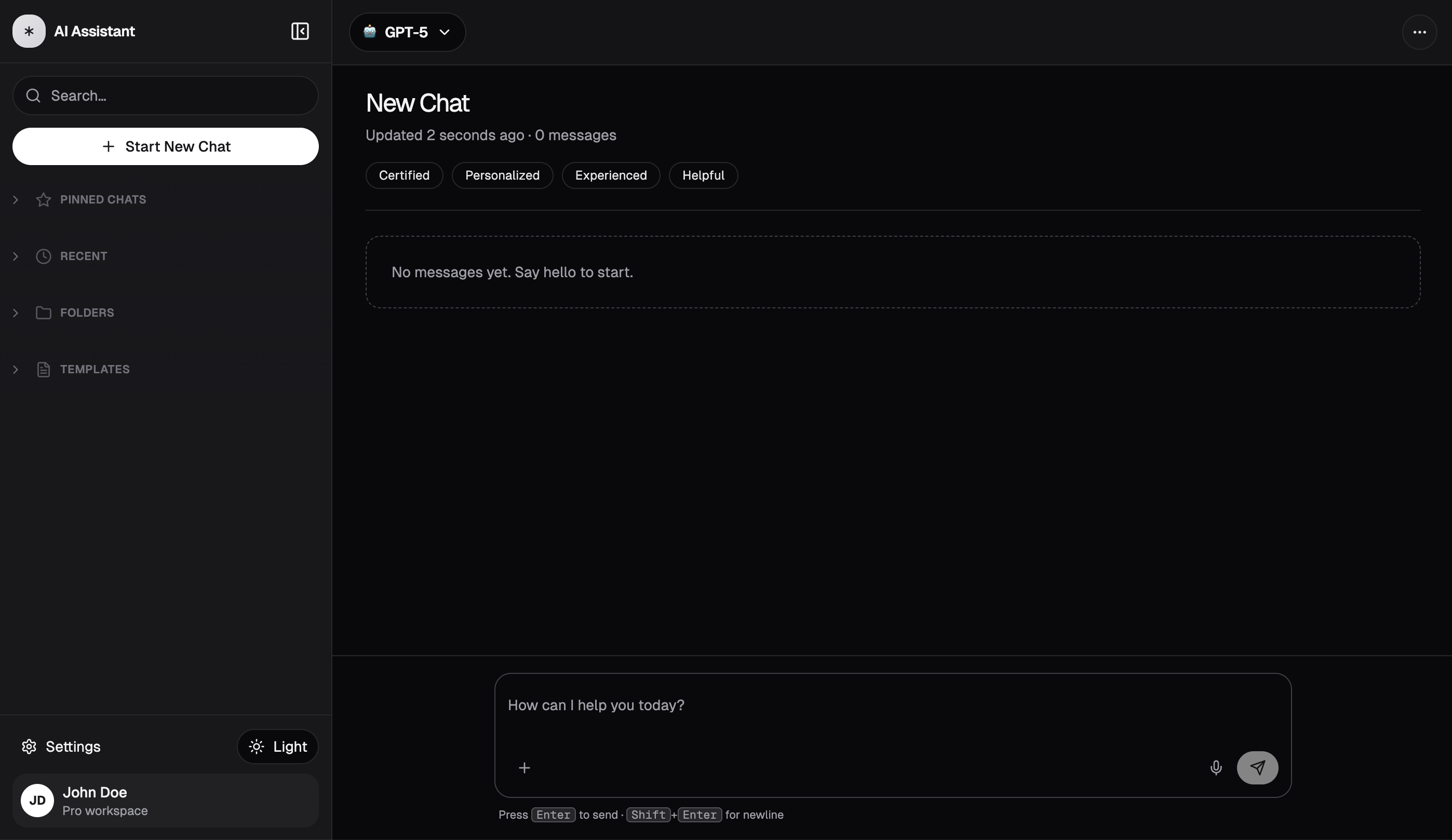 Modern AI Chatbot Interface Template - AI Templates - v0 by Vercel