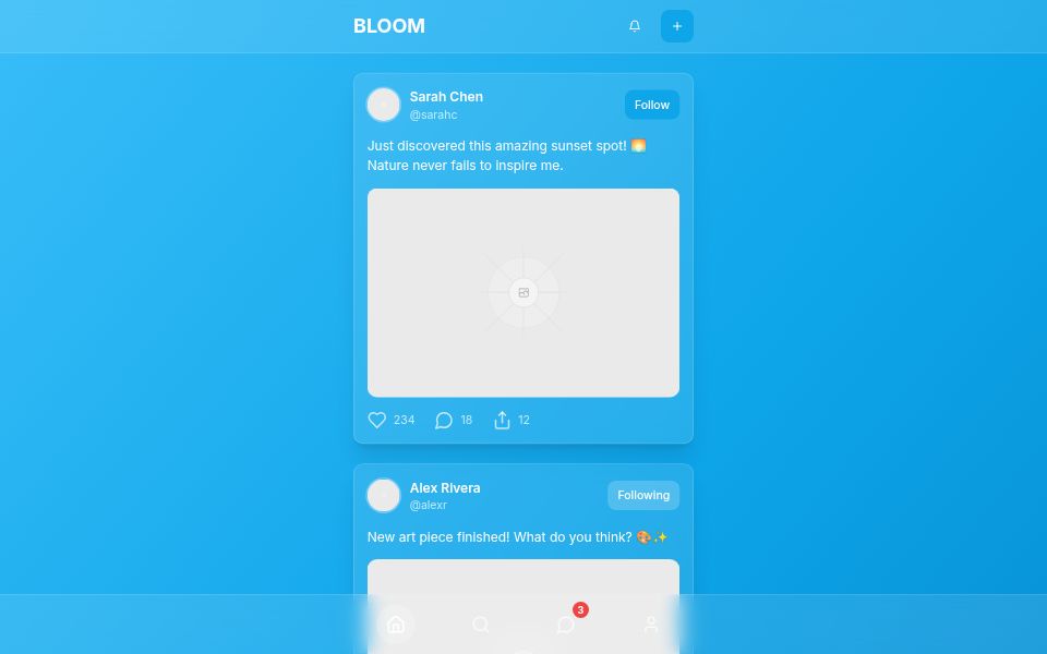 Bloom app design - Apps & Games Templates - v0 by Vercel