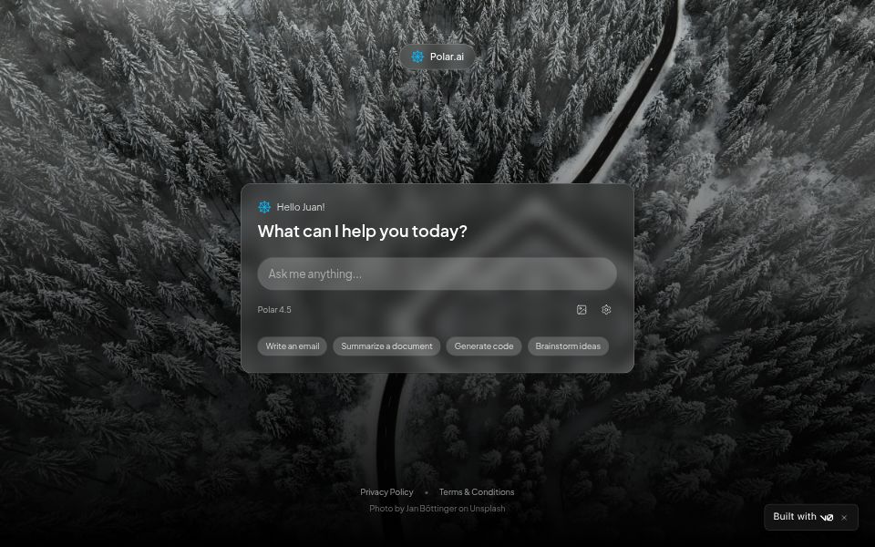 Polar.ai - Chatbot Landing Template - Landing Pages Templates - v0 by ...