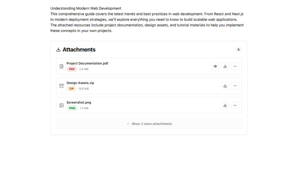 Simple attachment component - Components Templates - v0 by Vercel