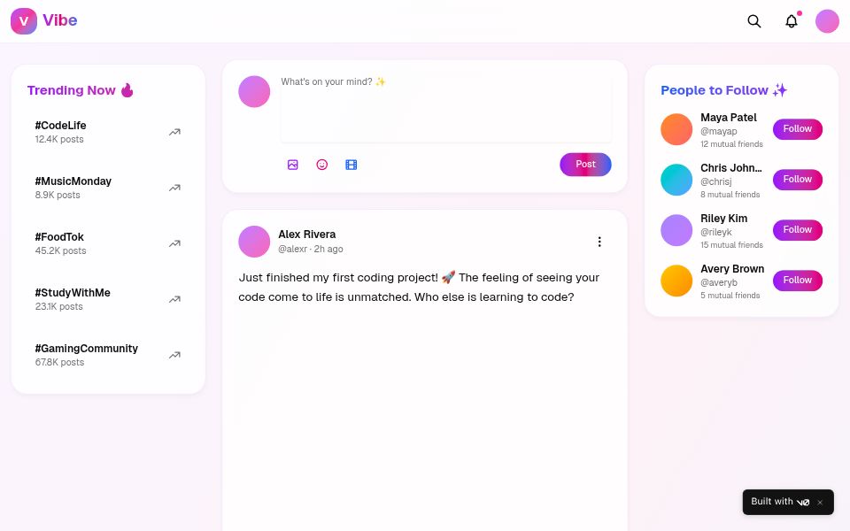 Vibe - Apps & Games Templates - v0 by Vercel