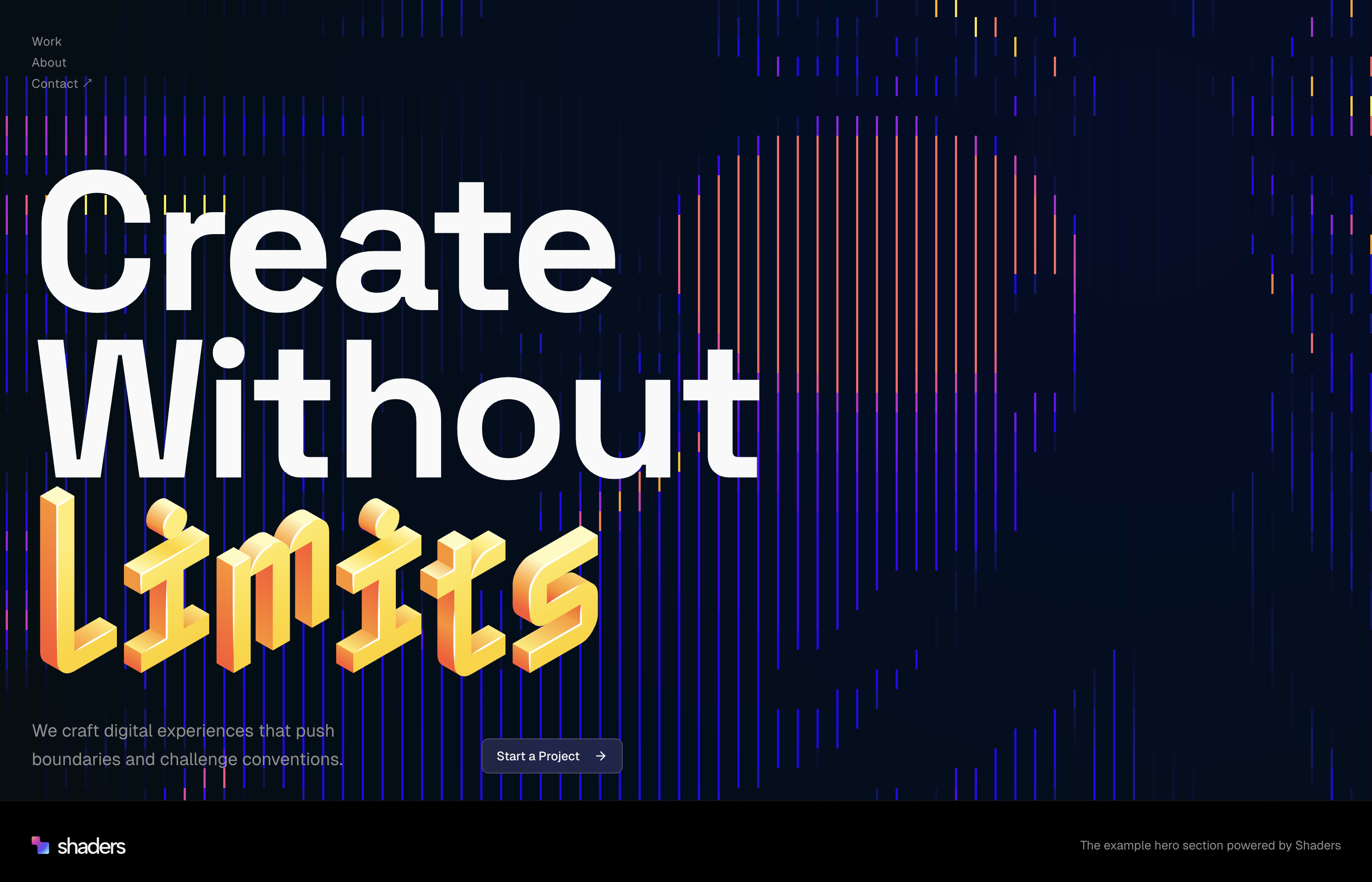 Shaders Hero Section - Website Templates Templates - v0 by Vercel