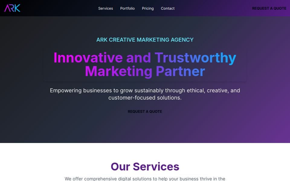 Ark Marketing Agency - v0 by Vercel