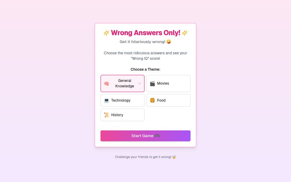 Wrong Answers Only - v0 by Vercel