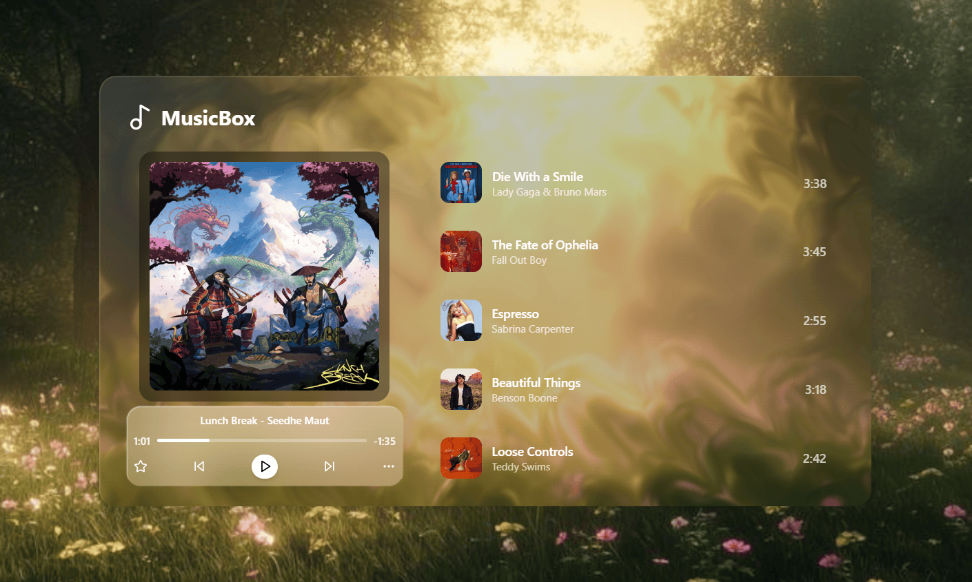 Music Player Component - Components Templates - v0 by Vercel