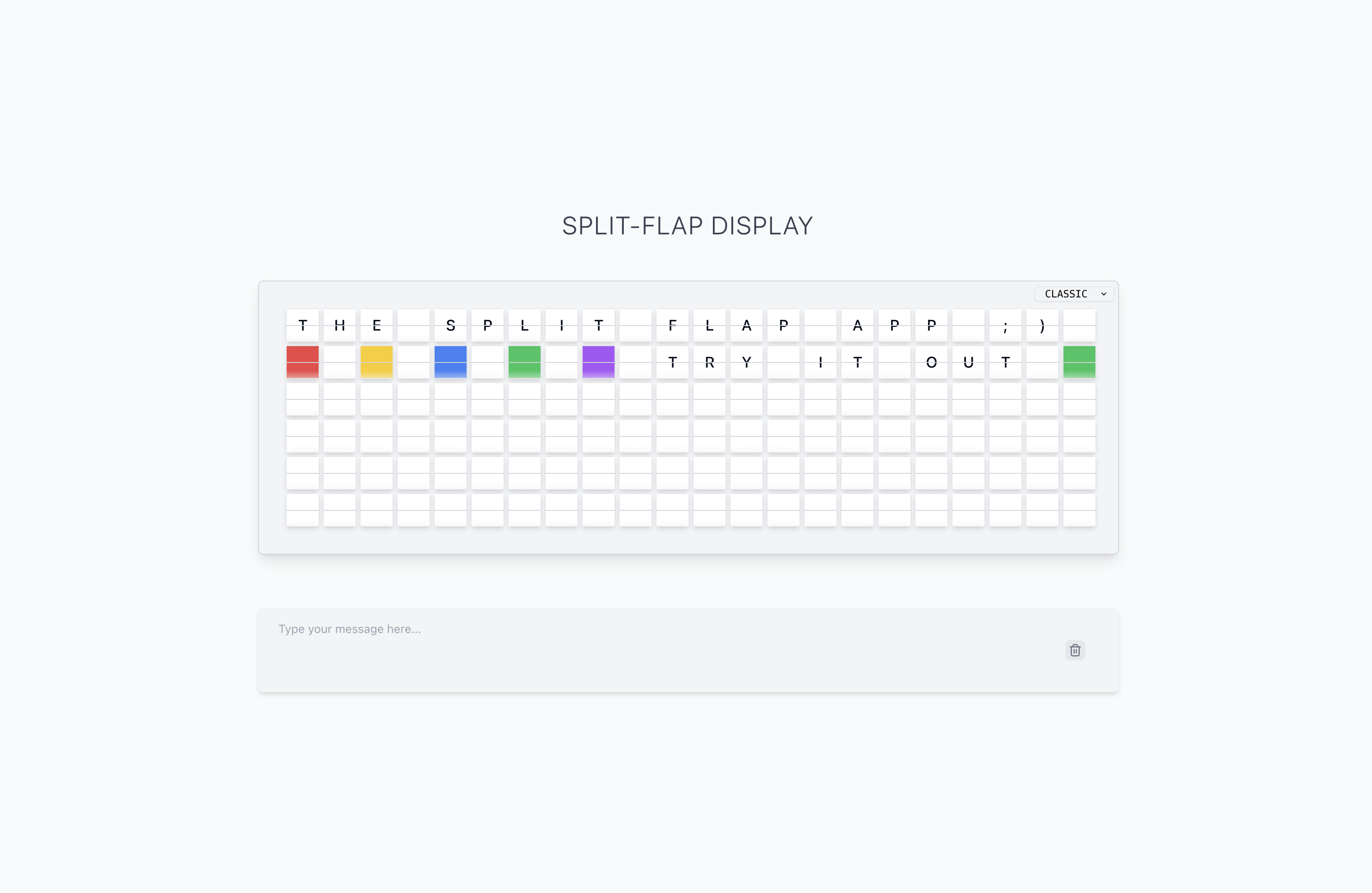 v0 - Split flap display simulator - v0 by Vercel