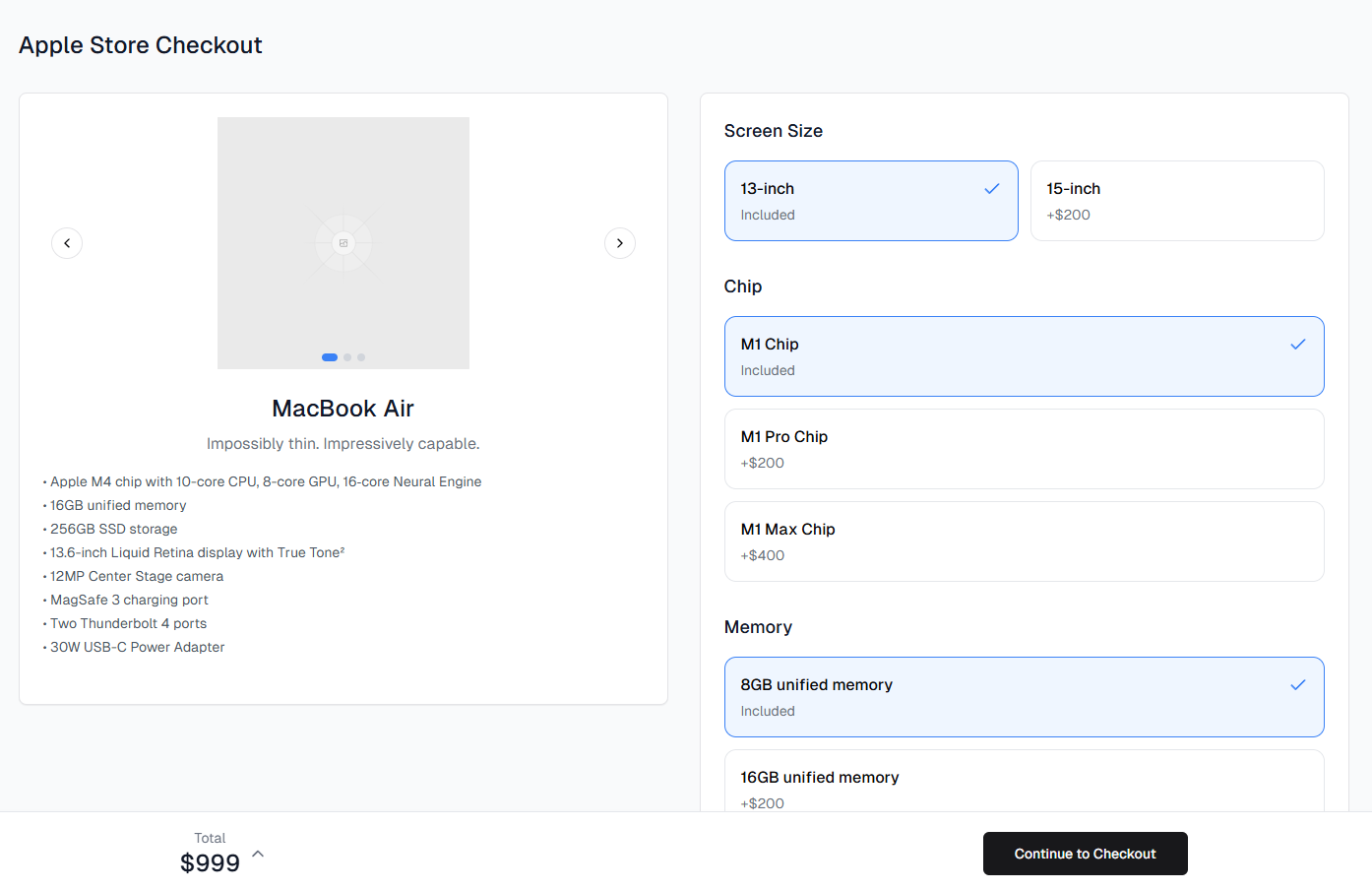 Apple Checkout - Components Templates - v0 by Vercel