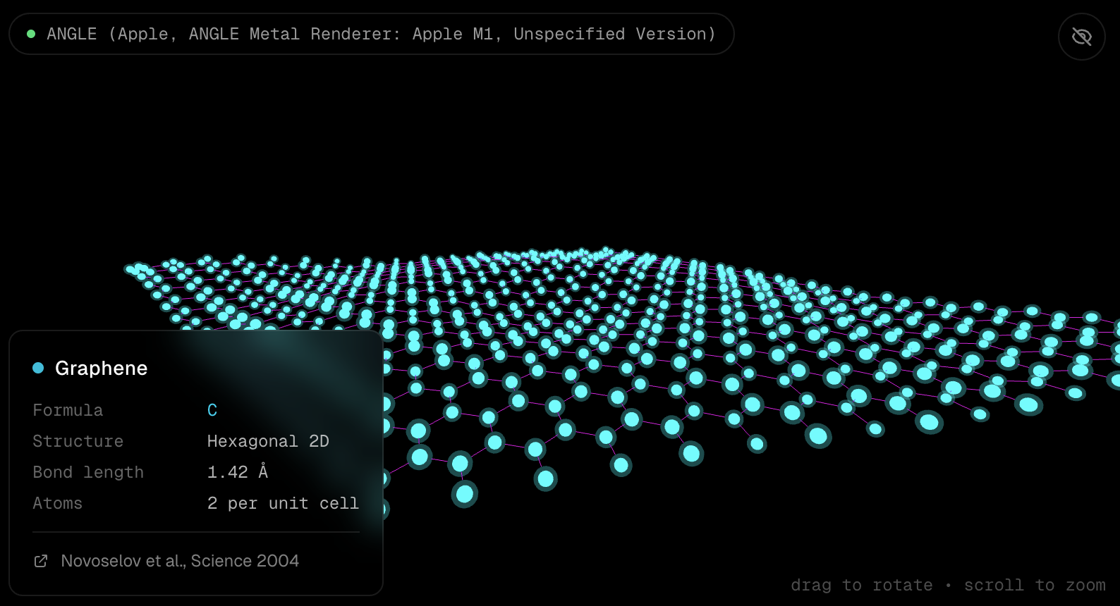 WebGPU Graphene 3D model - Animations Templates - v0 by Vercel