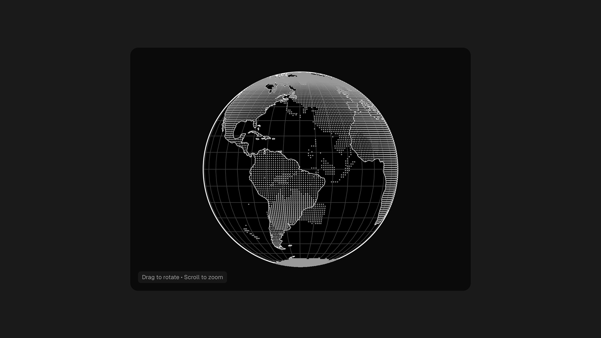 Wireframe Dot-matrix Globe - Components Templates - v0 by Vercel