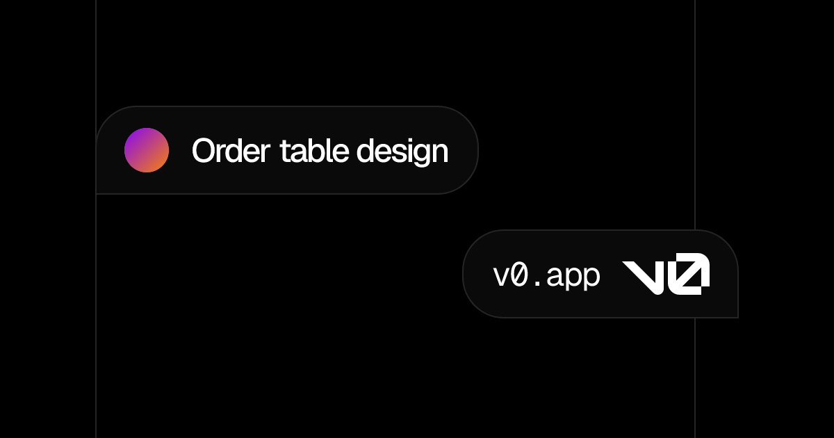 Order table design - v0 by Vercel