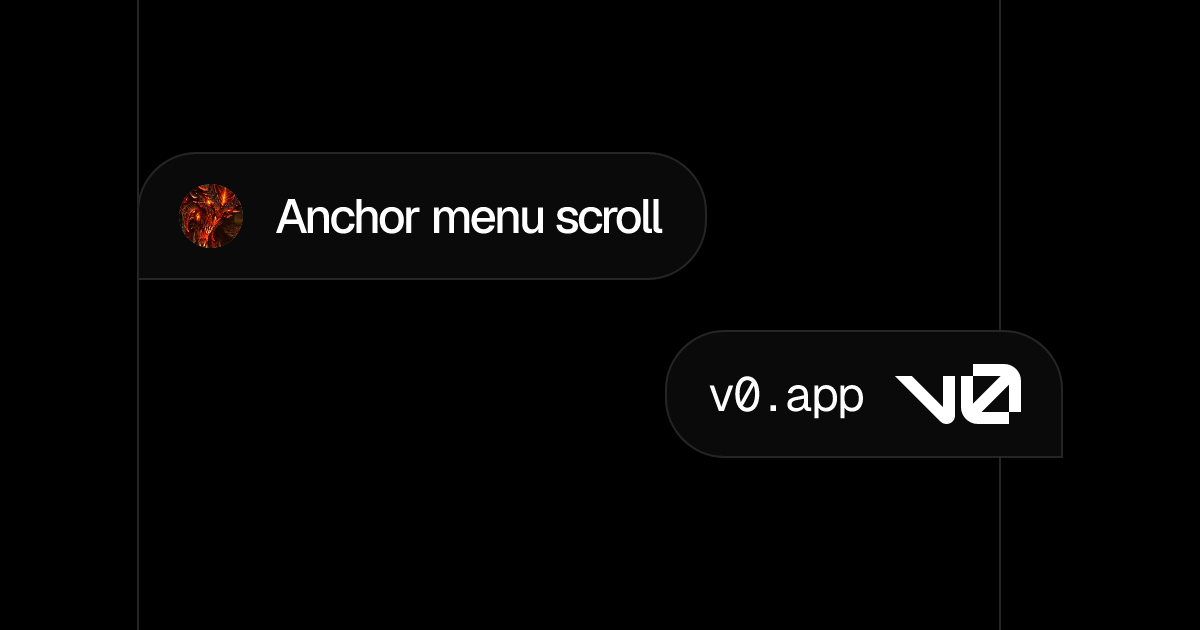 Anchor menu scroll - v0 by Vercel