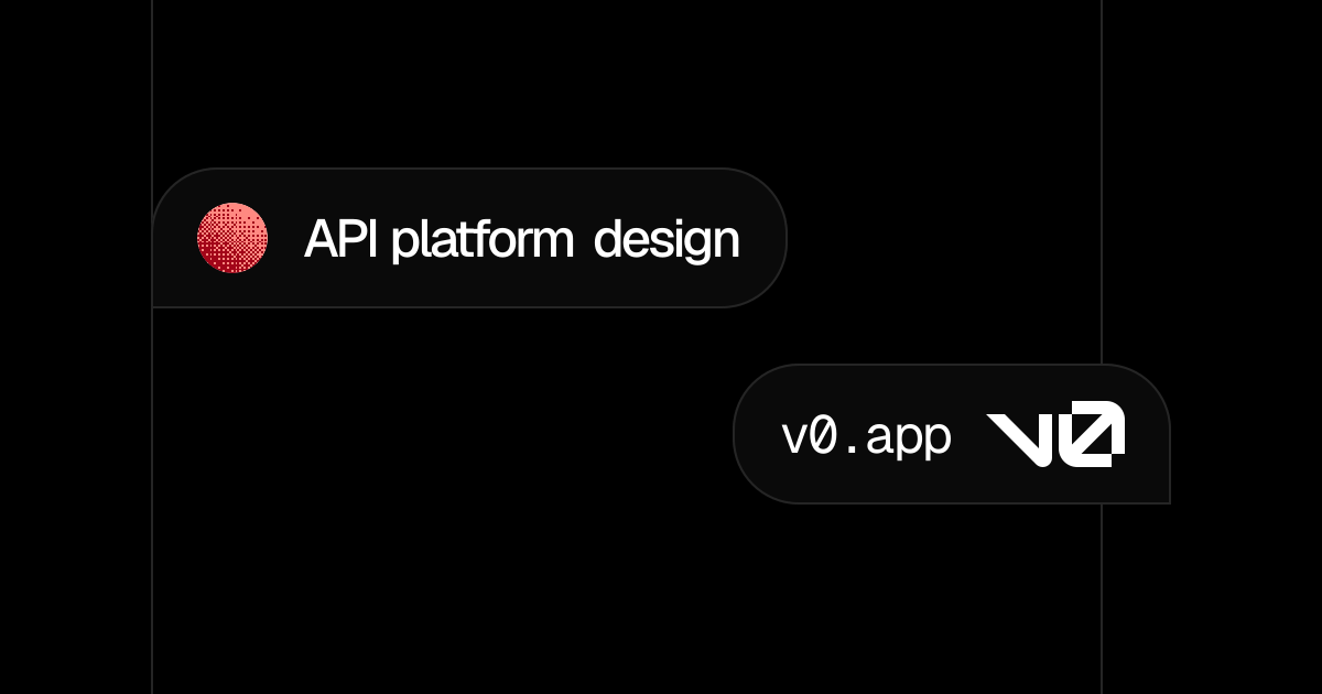 API platform design - v0 by Vercel